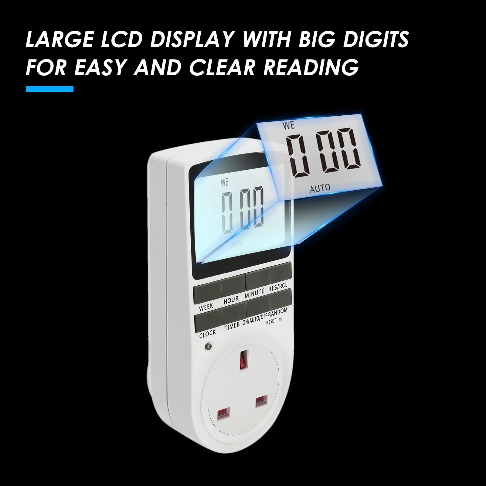 Digitális Elektronikus Időzítő Kapcsoló Aljzat Lcd Kijelző Beugró ...