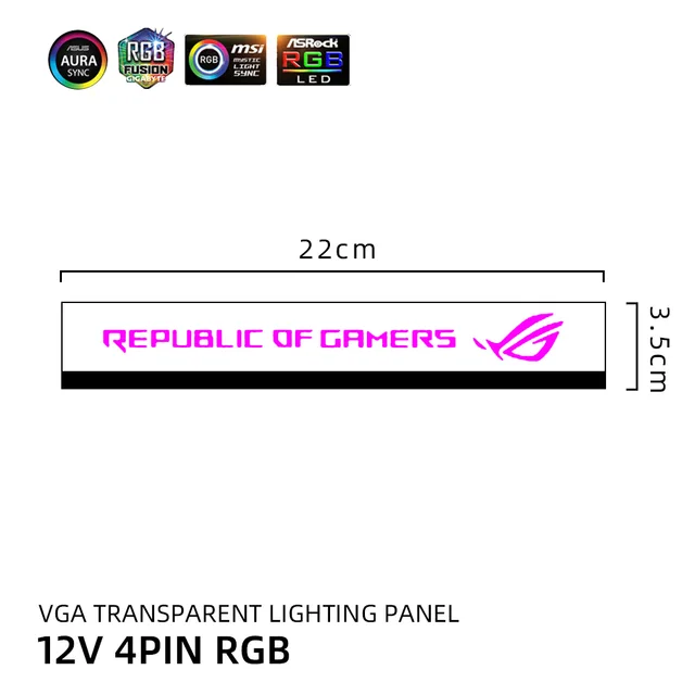 Transperant GPU Side Panel A-RGB Customizable RGB VGA Side Cover ...