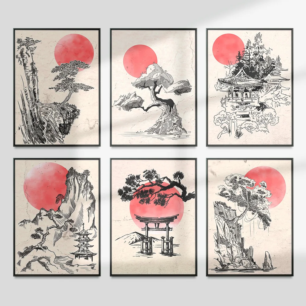 Japanese Ink Painting Landscape