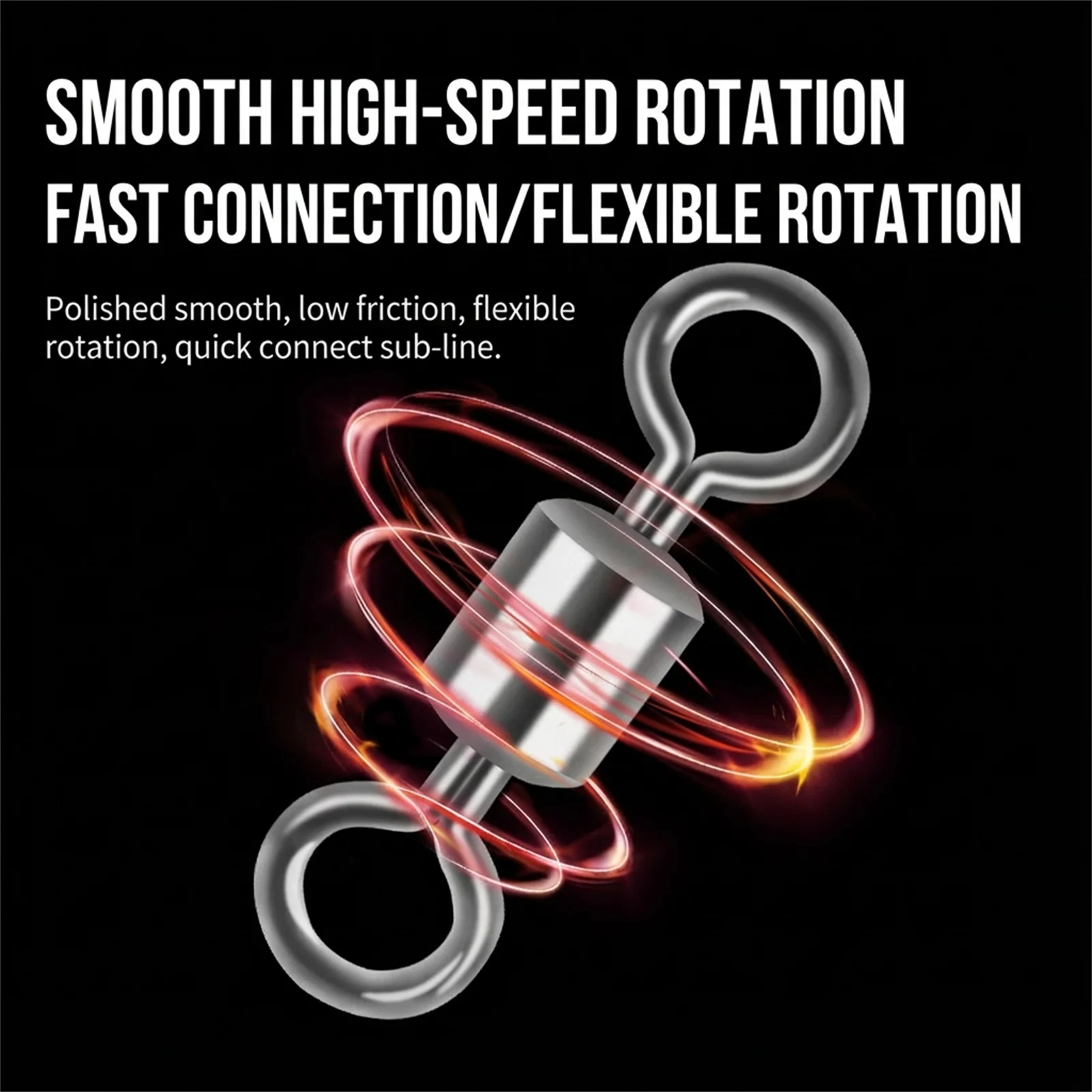 50pcs 8-shaped Swivel Connectors Strong Tension Fishing Rod Connecting ...