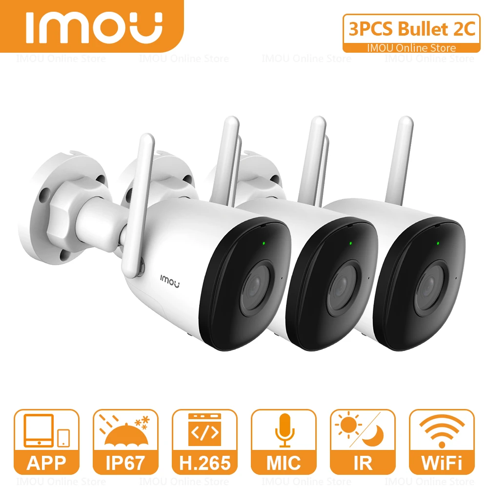 IMOU Bullet 2C Câmera IP, WiFi, Ao ar livre, 1080P, Sem fio, IP67 ...