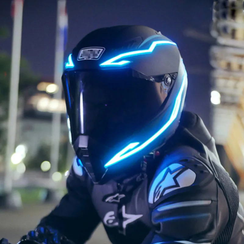 Motorrad-Helm-Licht-Nacht-Reiten-Signal-Helm-4-in-1-el-Licht-3-Modus ...