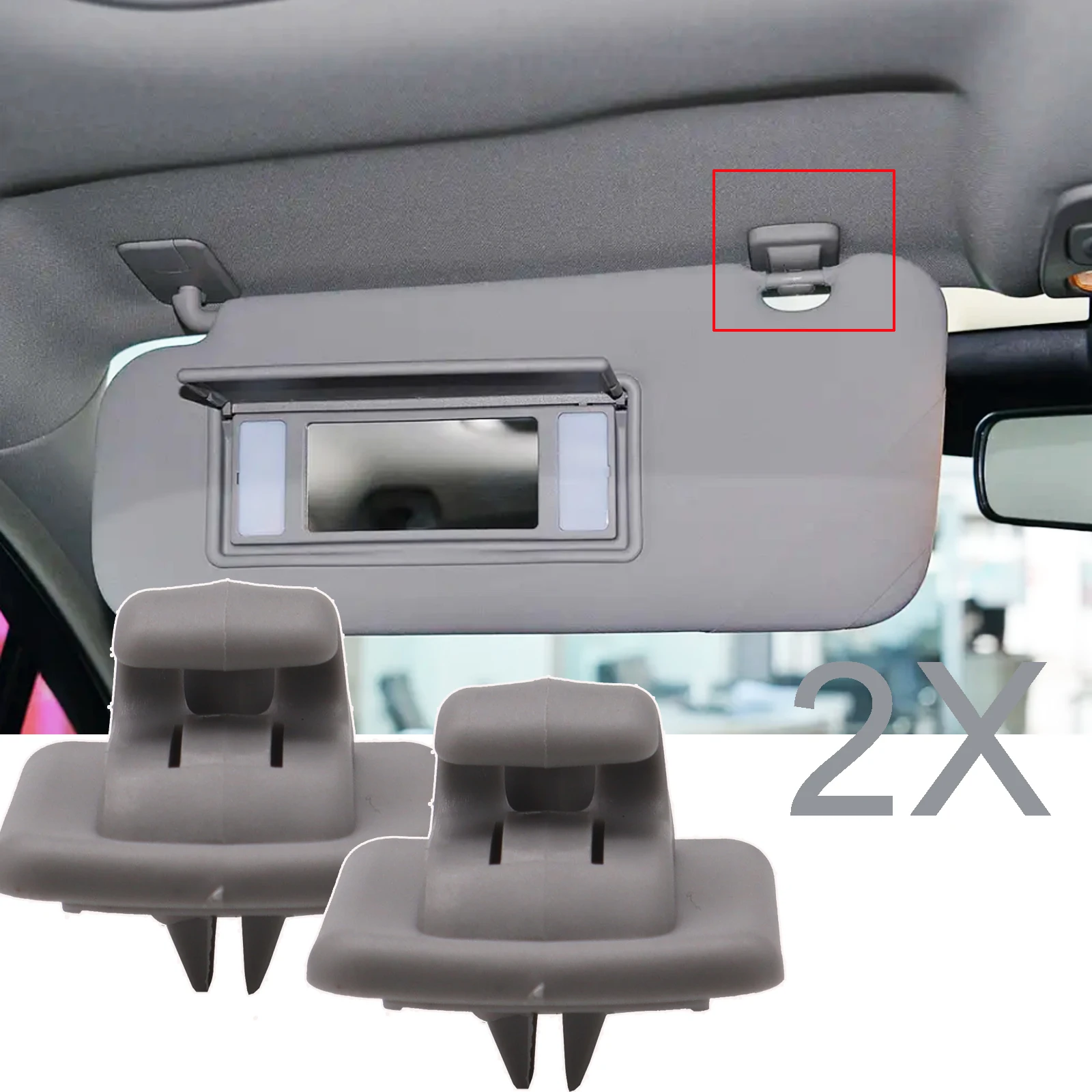 2pcs Inner Sun Visor Hook Clips Sunvisor Clip Hanger Holder Sunroof ...