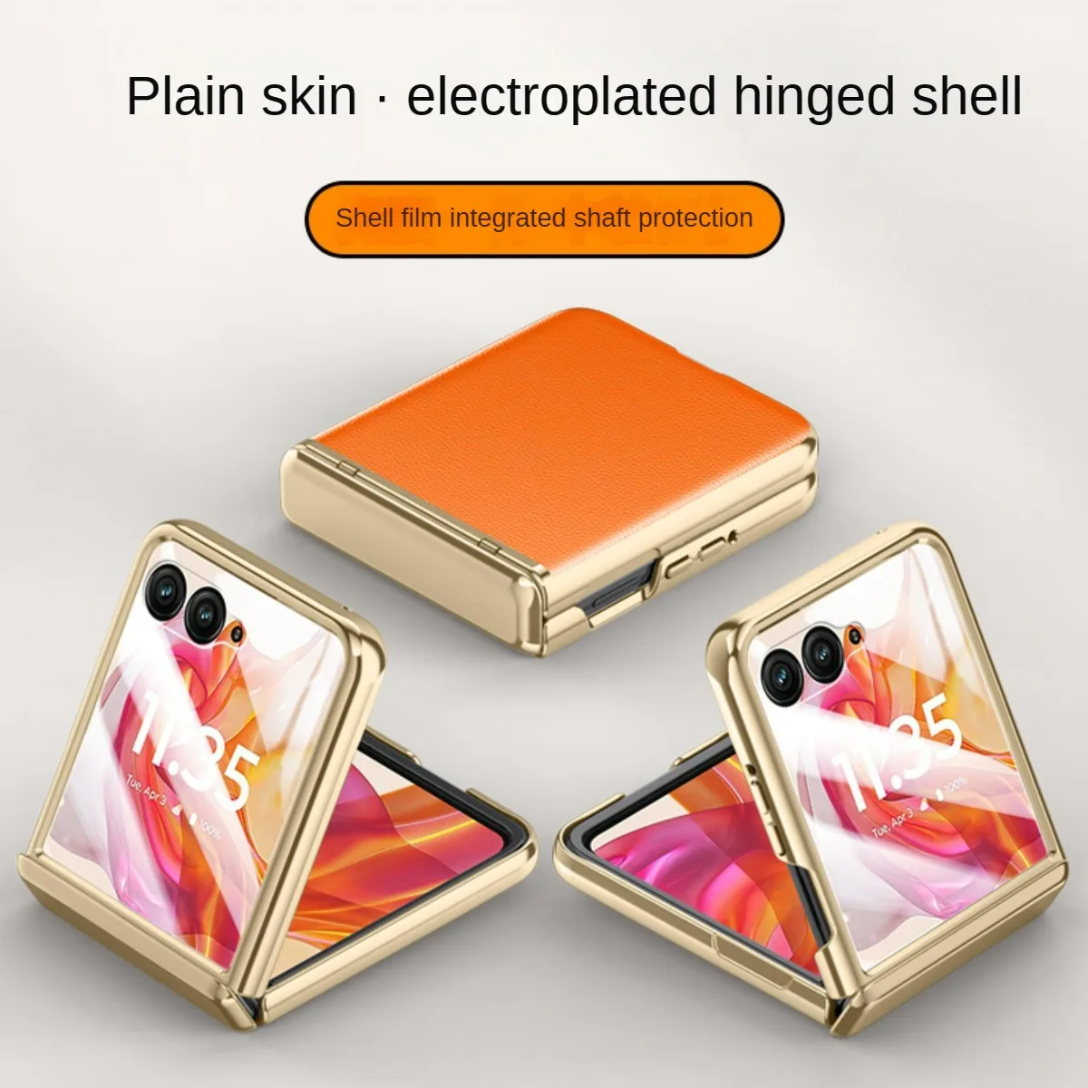 For-Motorola-Razr-50-Ultra-Case-Ultra-Thin-Electroplated-Leather ...