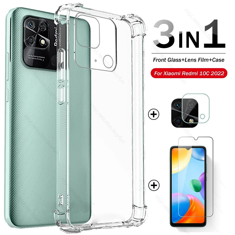 1to3 Redmy 10C 10A Case + Camere Screen Protector Tempered Glass For ...