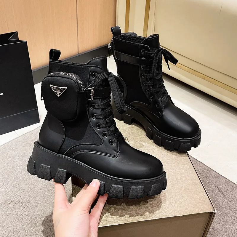 Botas-Martin-de-plataforma-con-cordones-para-mujer-botines-de-felpa-de ...