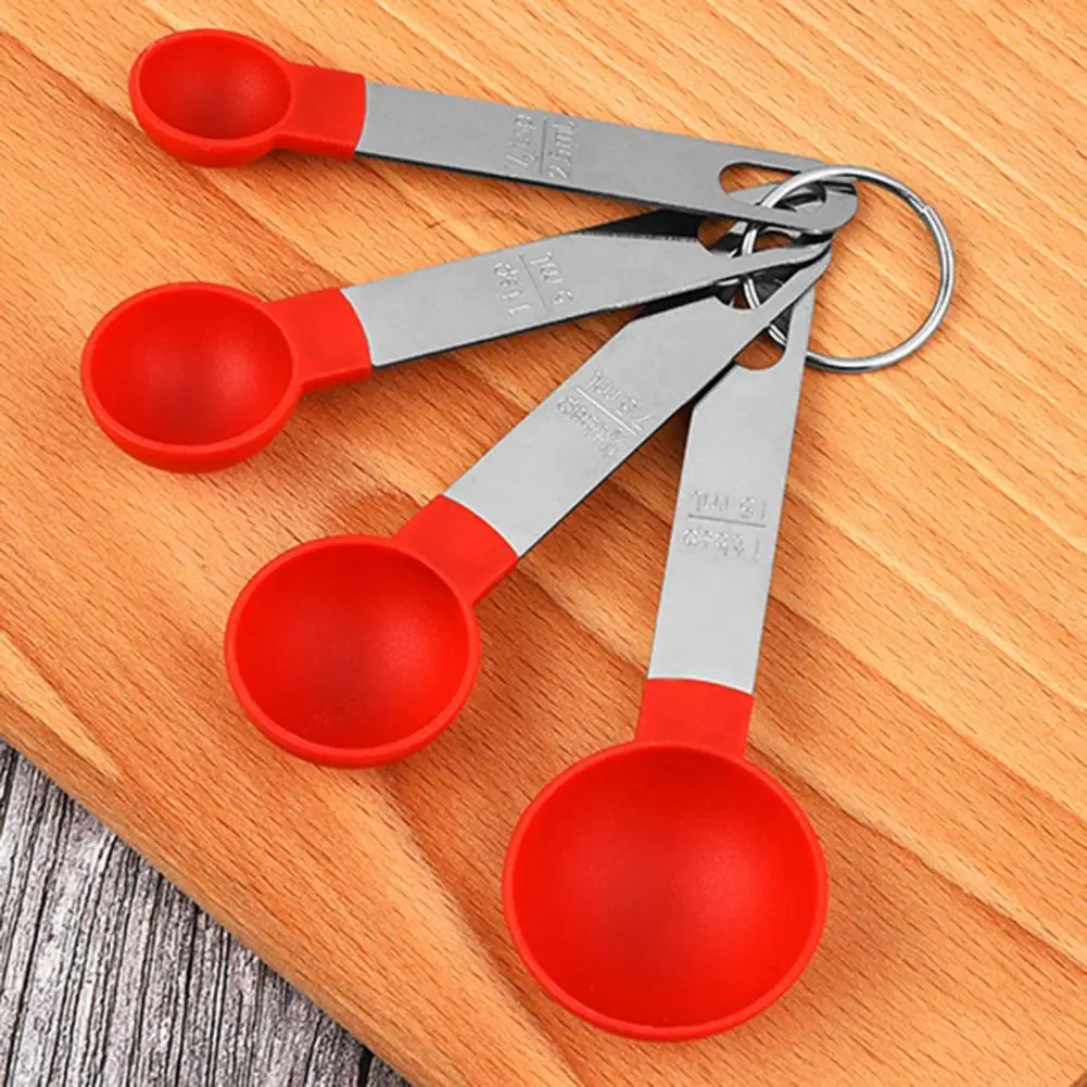 4Pcs-Set-Measuring-Spoon-Set-Steel-Ring-Storage-Graduated-Measuring ...