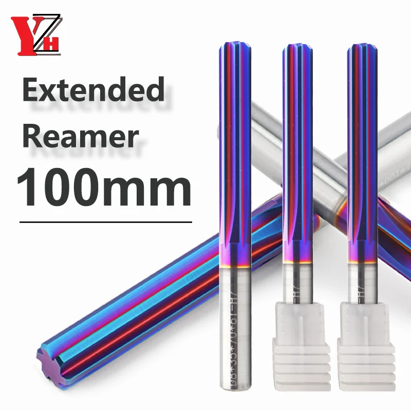 YZH-100mm-Carbide-Machine-Reamer-HRC68-Coated-Straight-Groove-Tolerance-H7-Harened-Steel-Metal ...