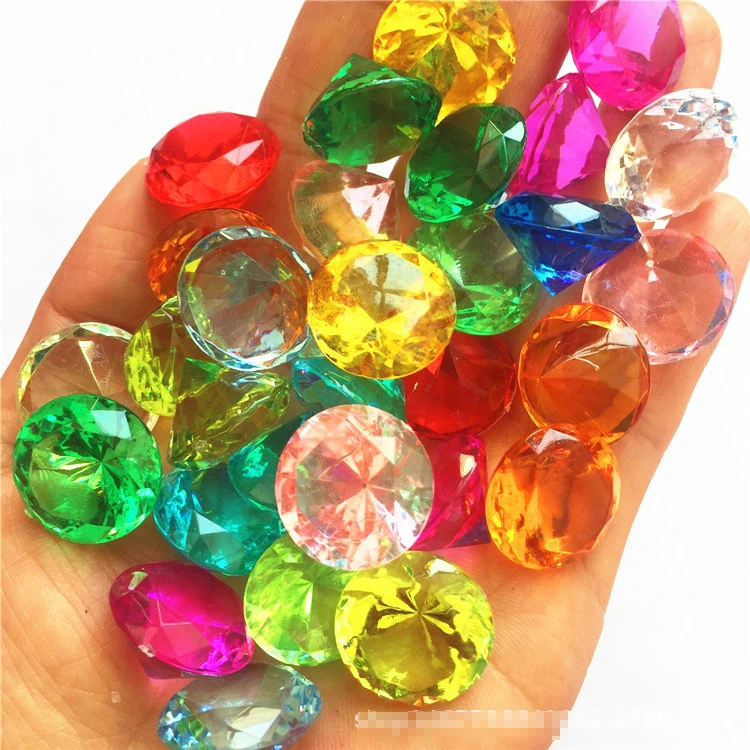 50pcs Crystal Gems Diamond Jewels Treasure Chest Pirate Filler Props ...