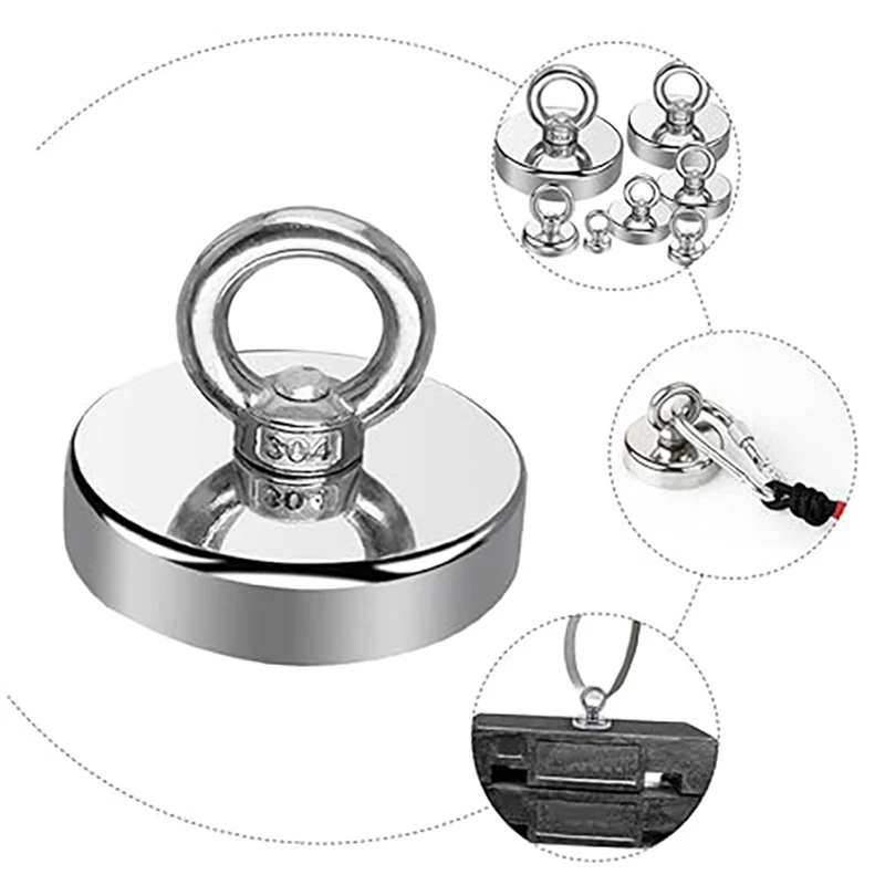 Super-Strong-Fishing-Magnet-Heavy-Duty-Powerful-Neodymium-Magnet-N52 ...