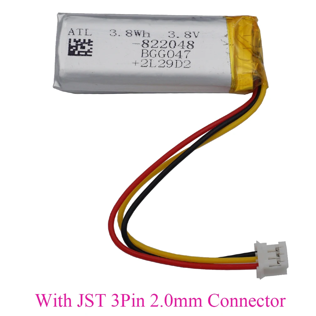 3-8V-1000mAh-3-8Wh-822048-JST-3Pin-2-0mm-Polymer-NTC-Thermistor ...