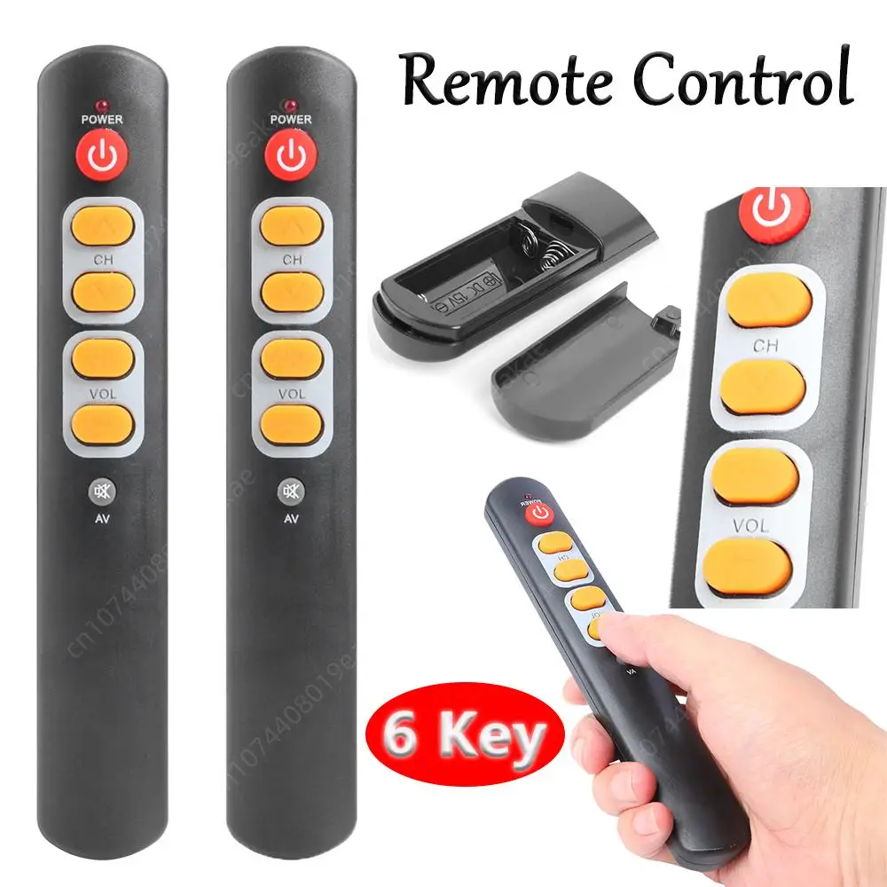 1-2PCS-Universal-6-Key-Learning-Remote-Control-Big-Yellow-Button-Copy ...