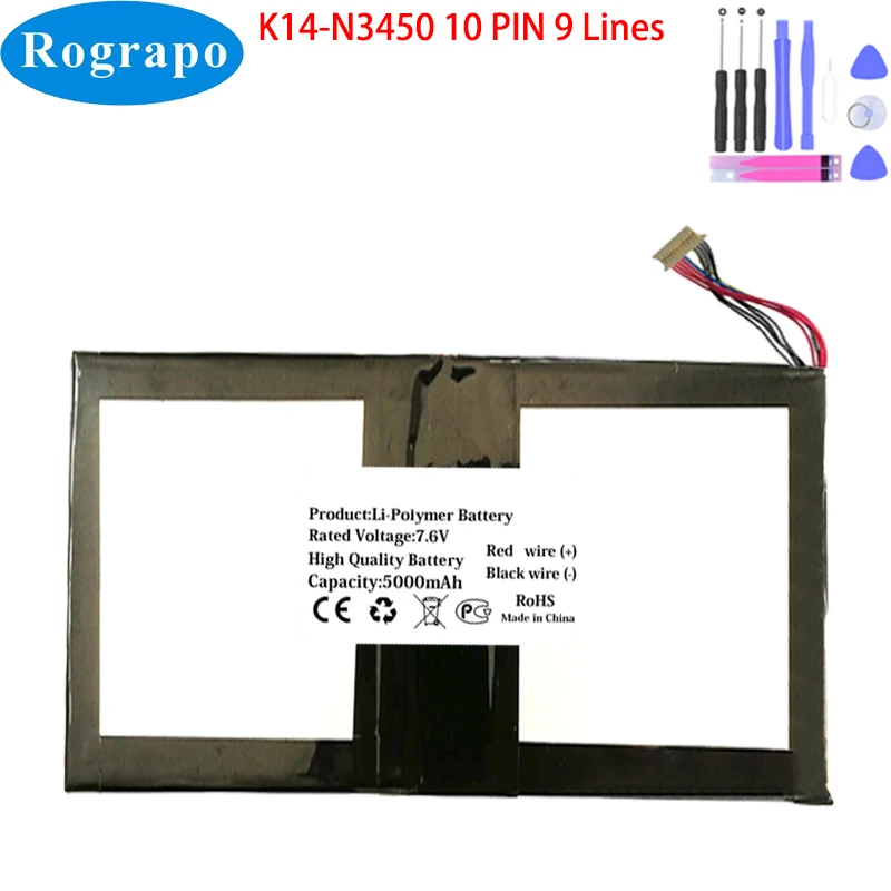 New 7.6V 5000mAh KUU K14-N3450 Laptop Tablet PC Battery 10 PIN 9 Wires ...
