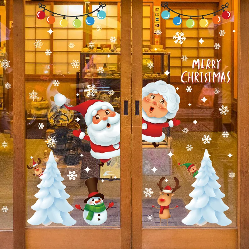 1-Set-Christmas-Stickers-Electrostatic-Stickers-New-Year-Window-Door ...
