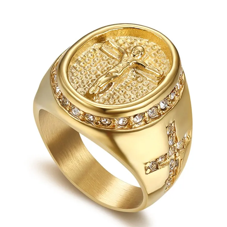 God All Things Are Possible Rings Gold Colour Jewelry Cross Ring ...