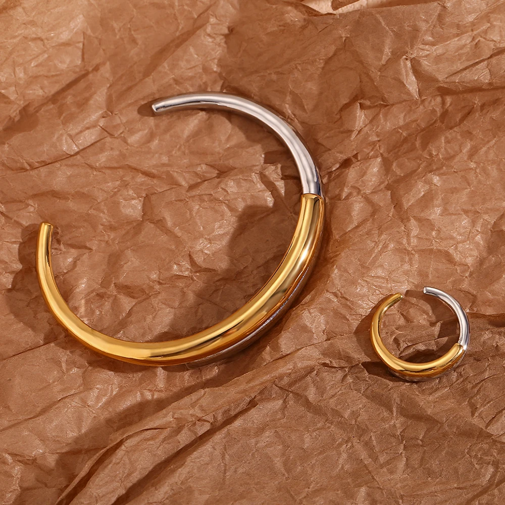 Brazalete-abierto-escalonado-de-doble-Color-de-doble-capa-joyer-a ...