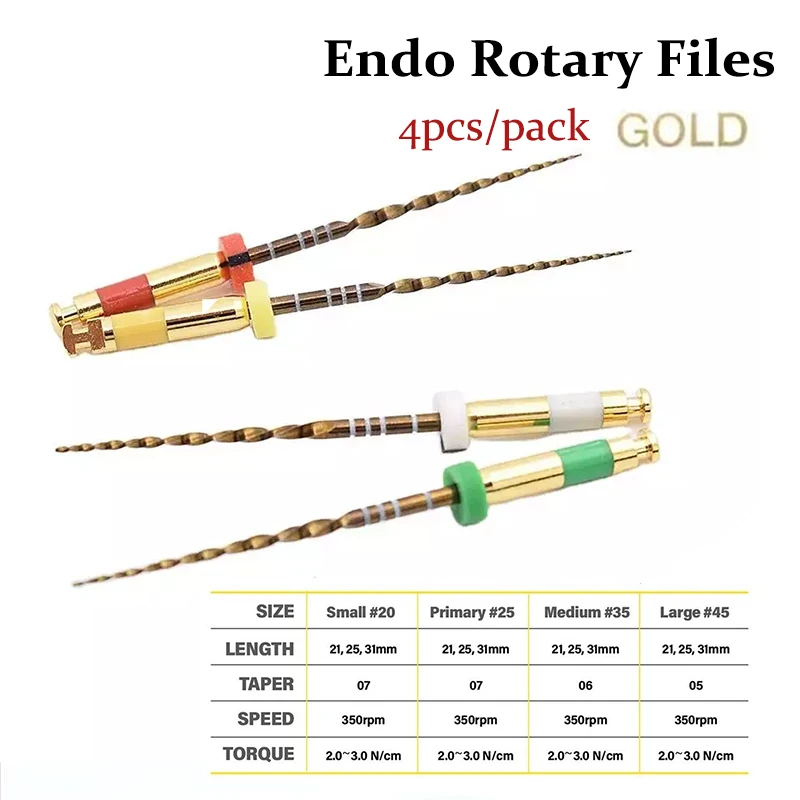 1PK Dental Wave Gold One Files Engine Heat Activation Rotary Files ...
