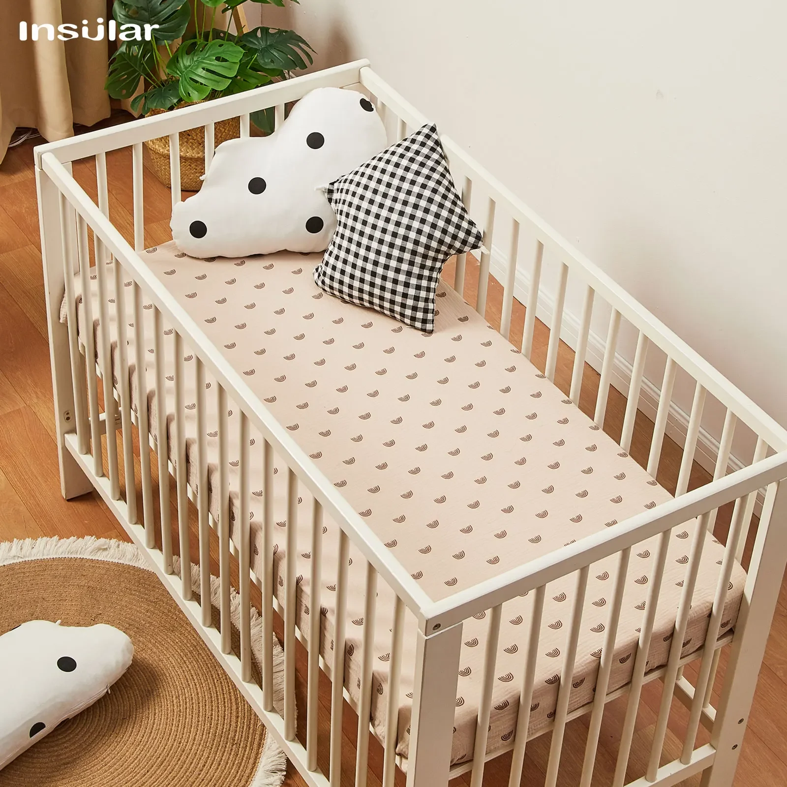 130*70cm Crib Fitted Sheets Soft Baby Bed Mattress Covers Print Newborn ...