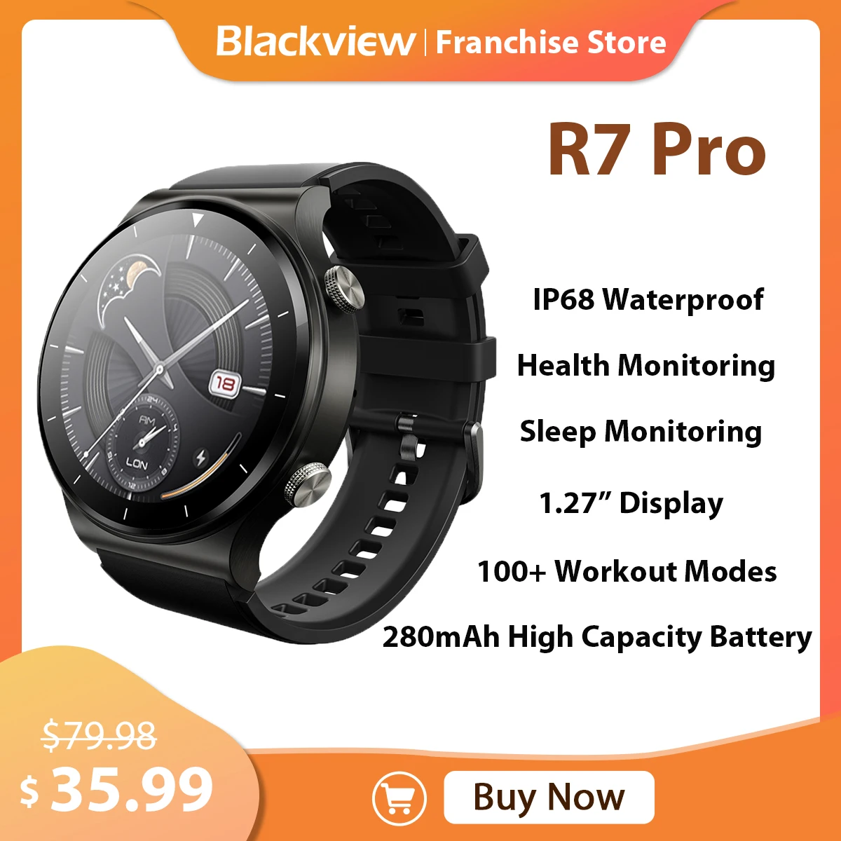 Blackview-R7-Pro-IP68-Waterproof-Smartwatch-1-27-Inches-TFT-Display ...