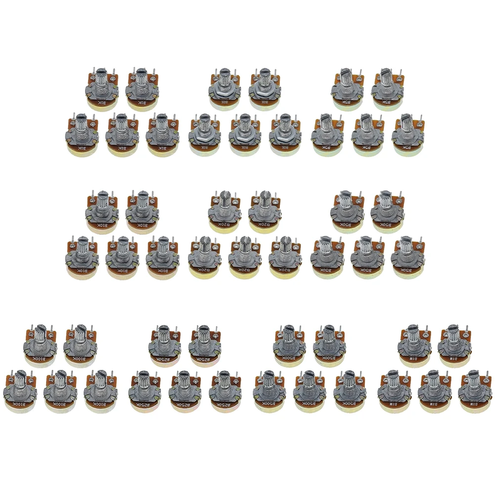 5PCS WH148 Variable Resistors 15mm Shaft Linear Rotary Potentiometer ...