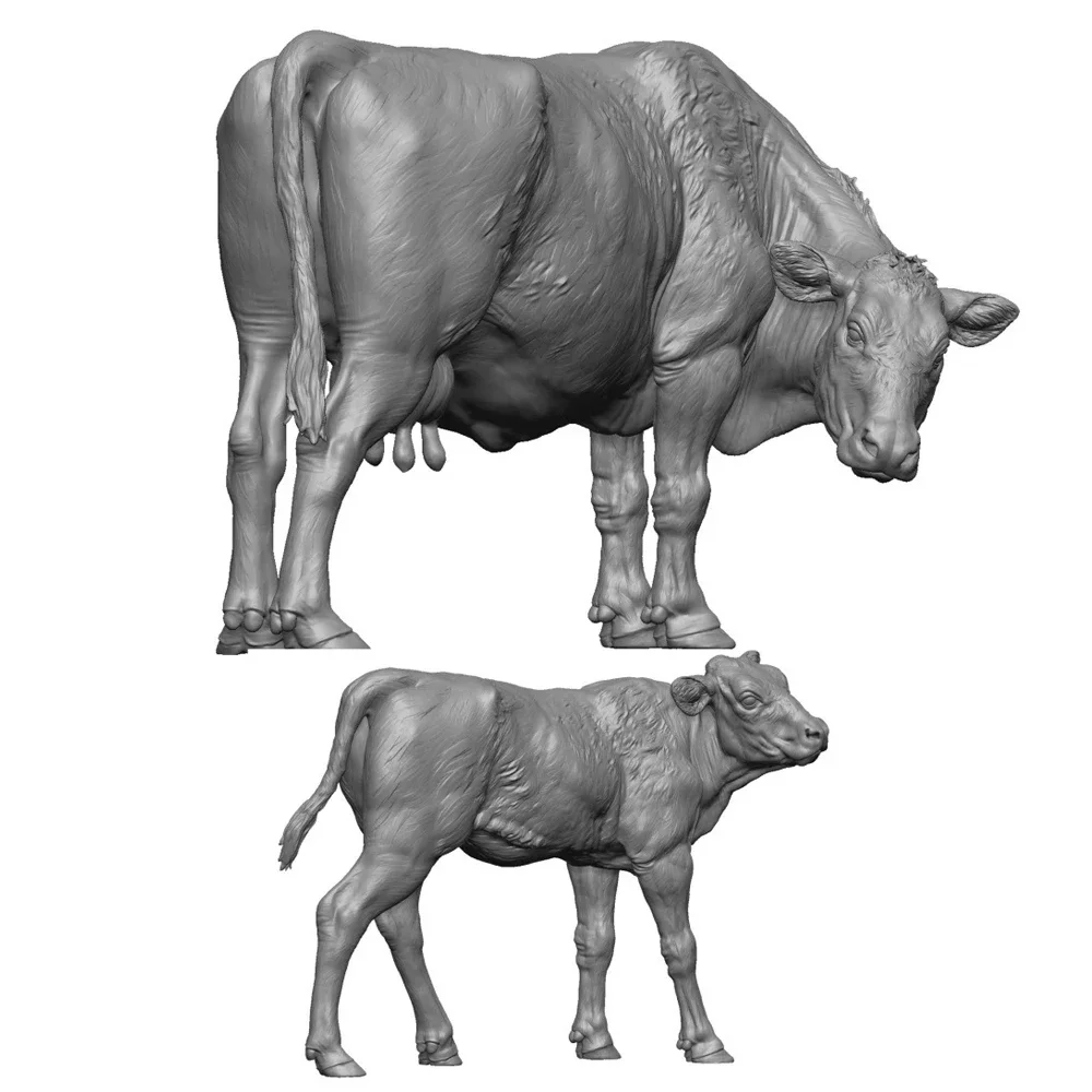 1/35 COW AND CALF, Resin Model Animals, Military theme, Unassembled and ...