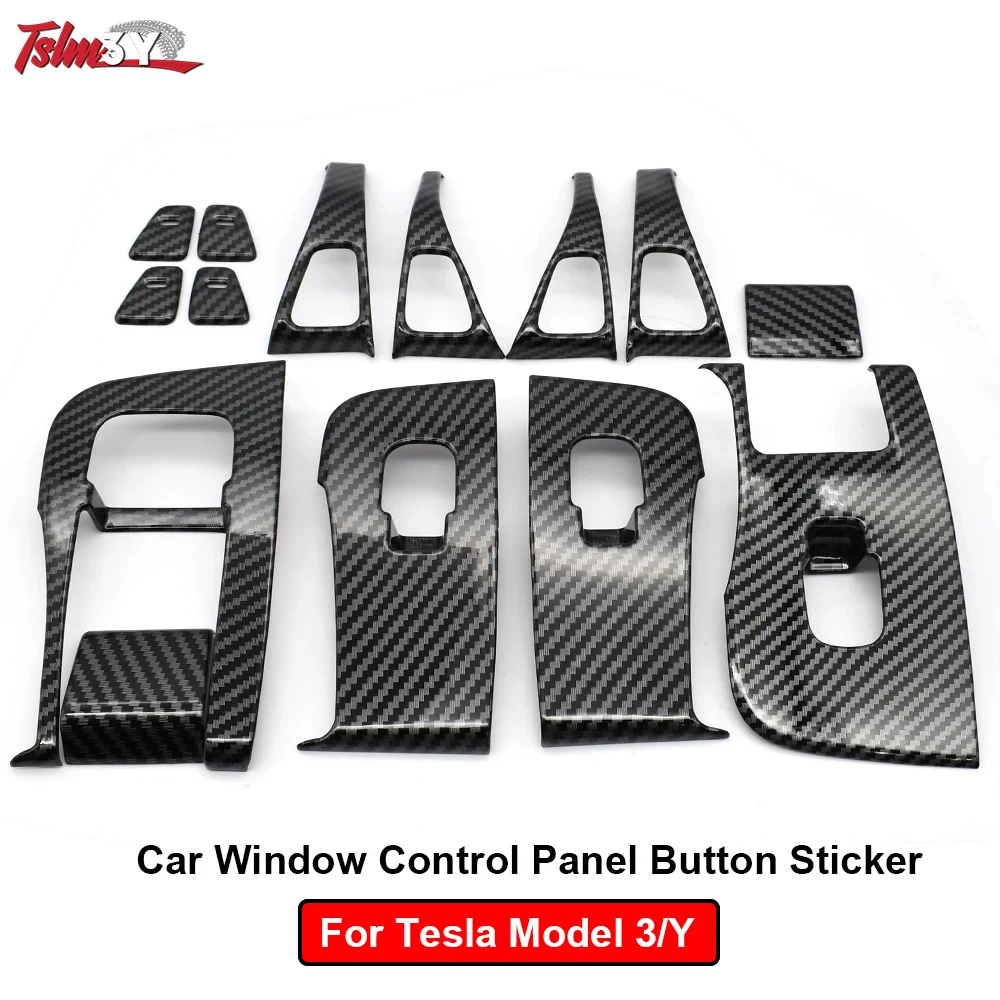 For-Tesla-Model-3-Model-Y-Car-Window-Control-Panel-Button-Decor-Sticker ...