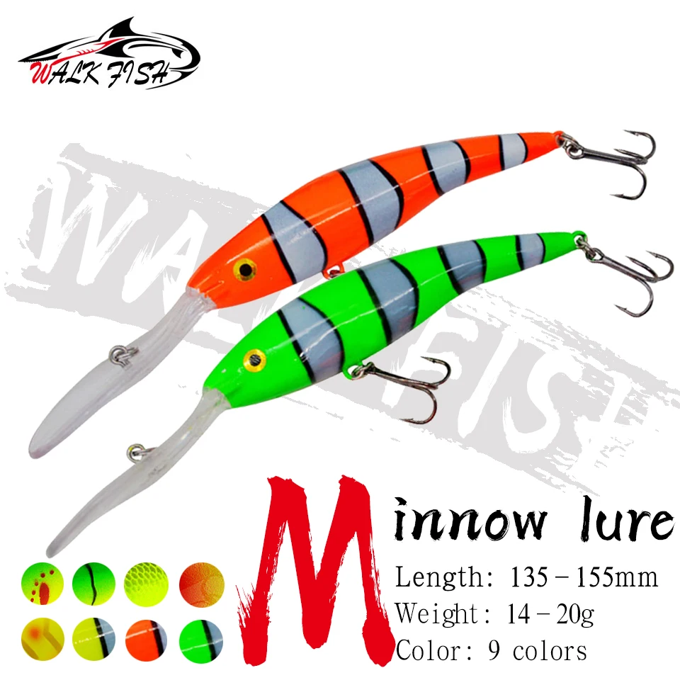 WALK-FISH-1PCS-New-Fishing-Minnow-Lure-Long-Tongue-Board-14g-13-5cm ...