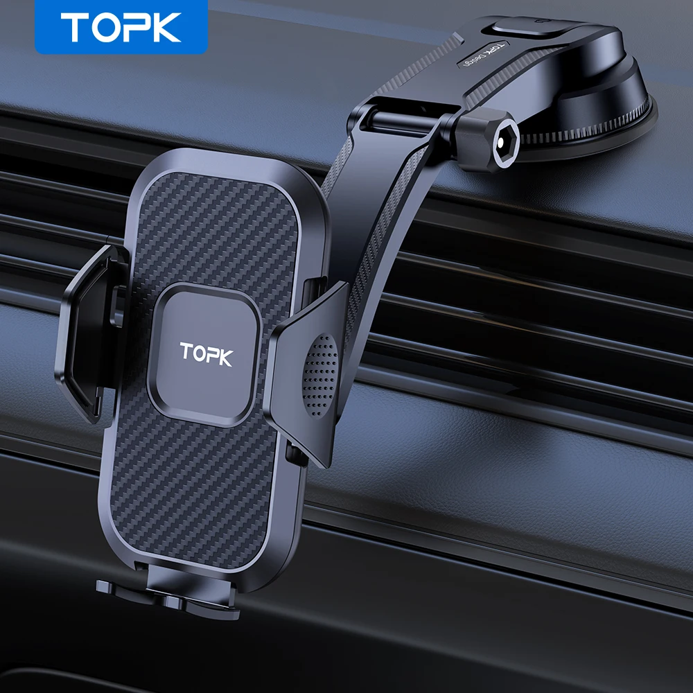 TOPK-Universal-Car-Mount-Phone-Holder-with-Suction-Cup-Base-Dashboard ...