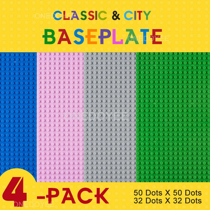 4 Pack Classic Base Plates 50*50 Dots Assembly Bricks Baseplate City ...