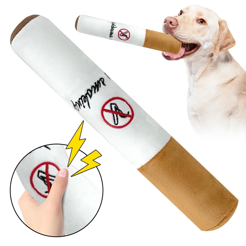 Pet Funny Toys Cigar Big Smoke Plush Sound Squeak Fake Cigarettes Toys ...