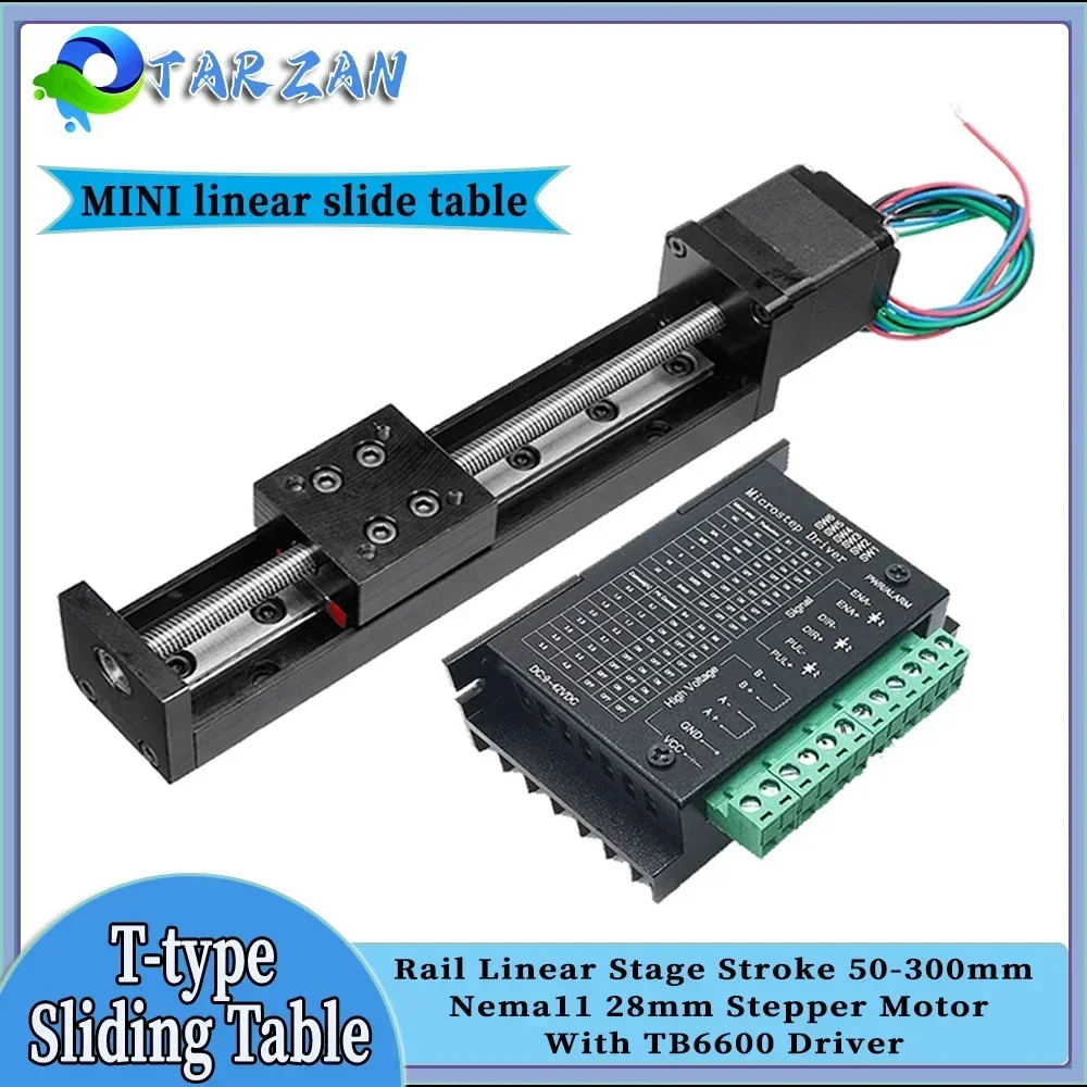 CNC-Mini-T-type-Motorized-Sliding-Table-Linear-Rail-Platform-50-300mm ...