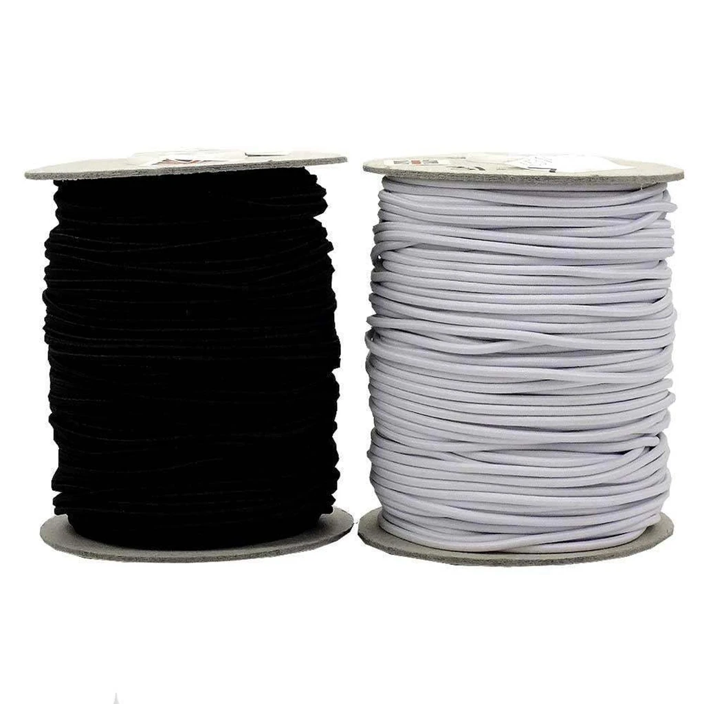 [Wamami] Juego de cuerdas de cordón elástico redondo negro/blanco ...