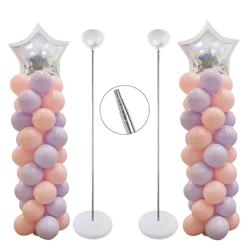 Metal Balloon Column Stand Kit Adjustable Balloons Tower Pillar Stand ...