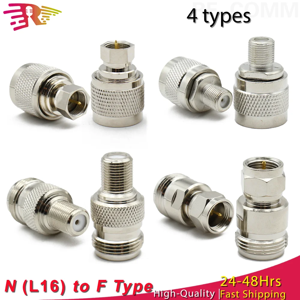 1Pcs L16 N Type to F Type Male Female RF Coaxial Adapter Plug Connector ...