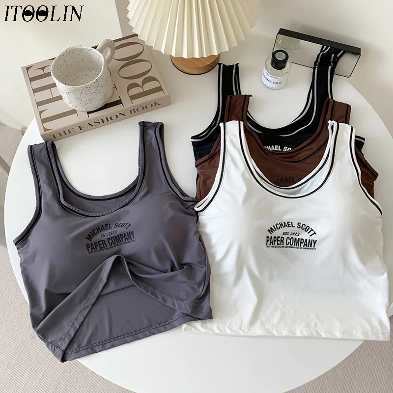 Itoolin Women Slim Running Short Tank Tops Square Neck Tops Lce Silk ...