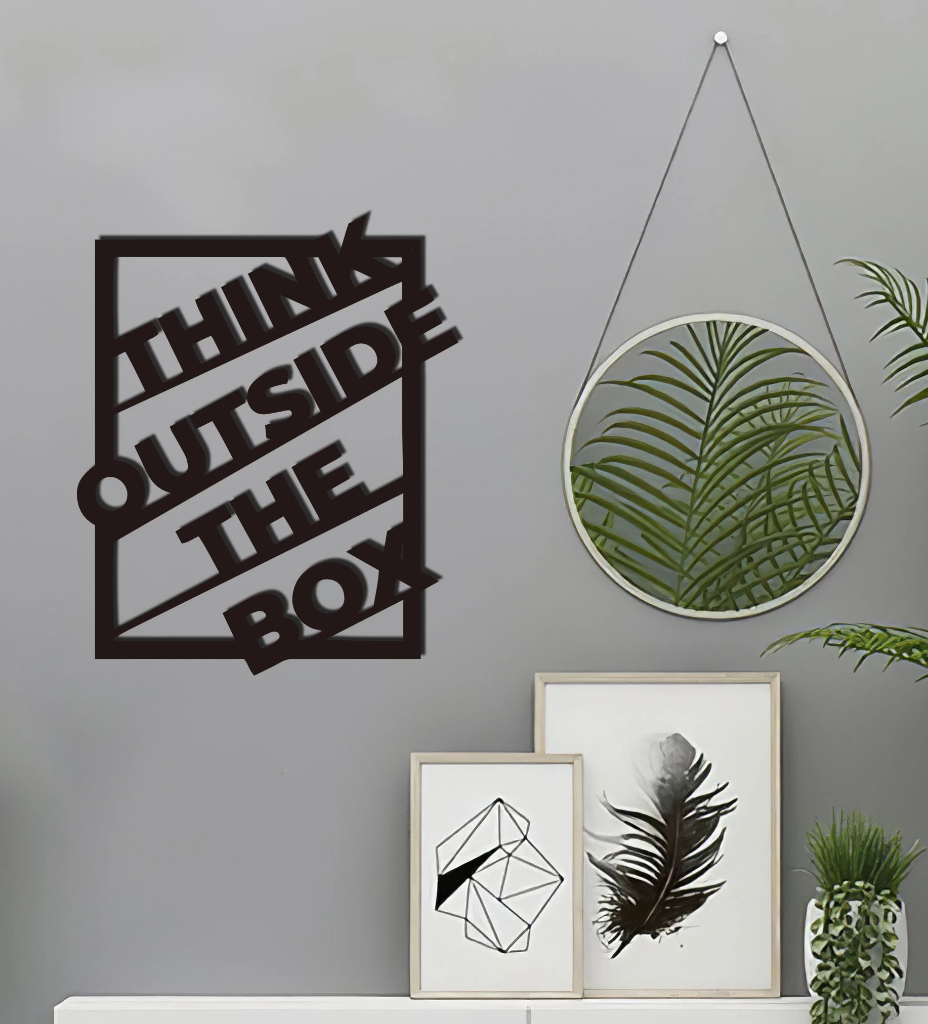 HelloYoung-1pc-Think-Outside-The-Box-Sign-Metal-Sign-Metal-Wall ...