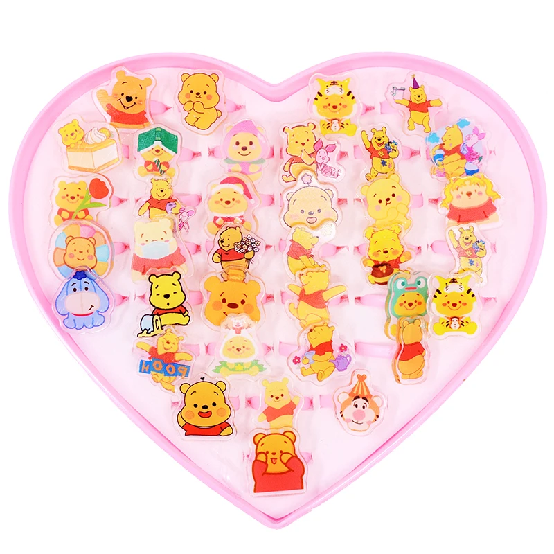 MINISO-10-20pcs-Disney-Winnie-bear-Stitch-Rings-Cartoon-Anime-Rings ...