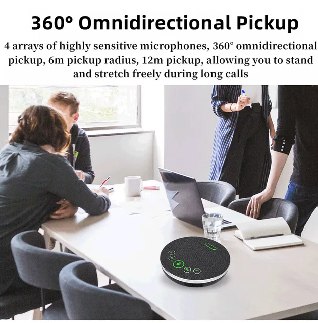 USB Conference Microphone Omnidirectional Tabletop Wireless ...