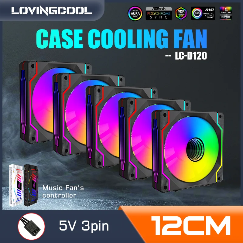 LOVING-COOL-PC-Case-PWM-Fan-Mirror-Cycle-ARGB-Light-120mm-3in-600 ...