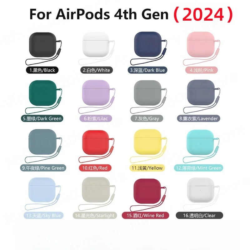 For-AirPods-4th-Generation-Case-Soft-Silicone-Full-Protective-Charging ...