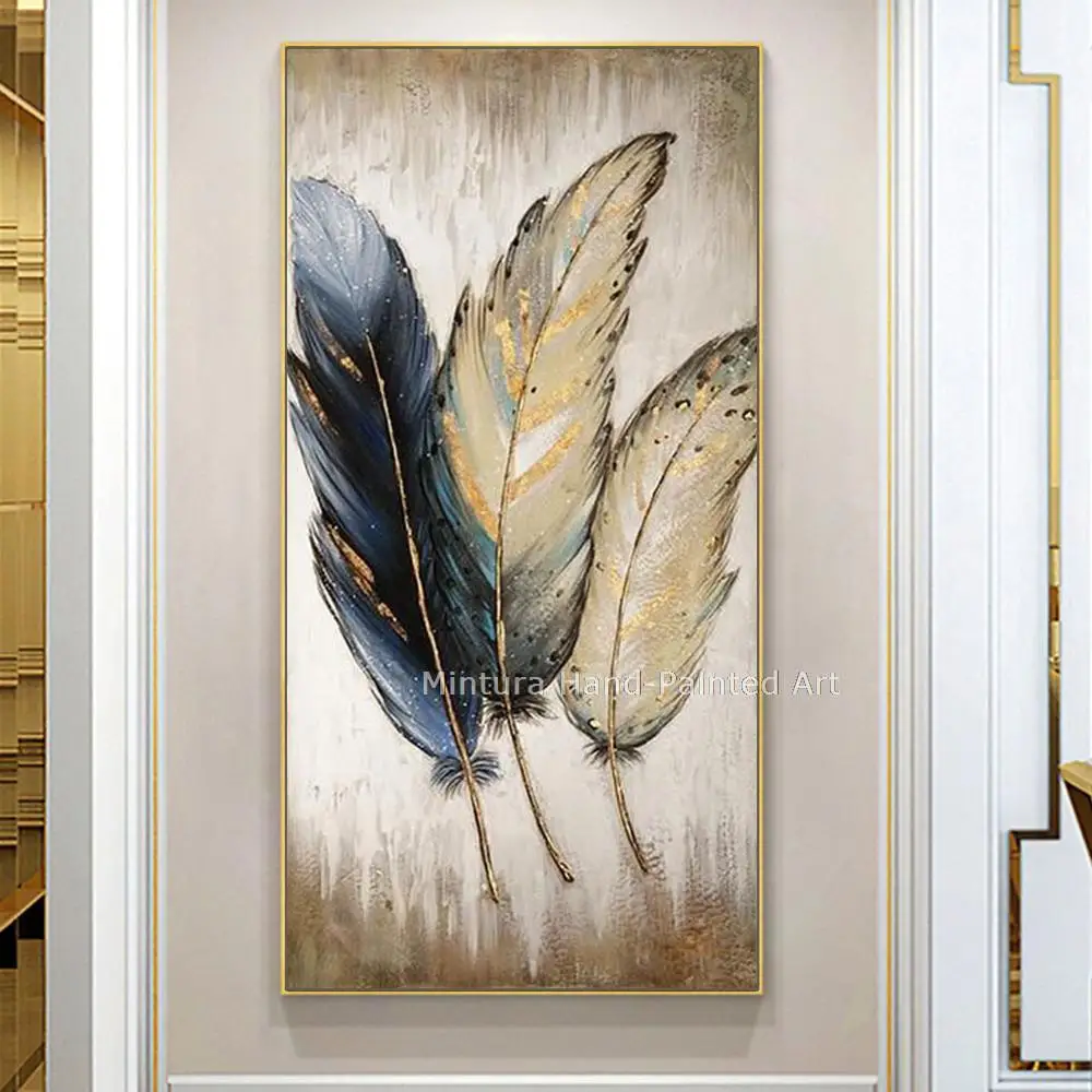 Feather Painting On Canvas