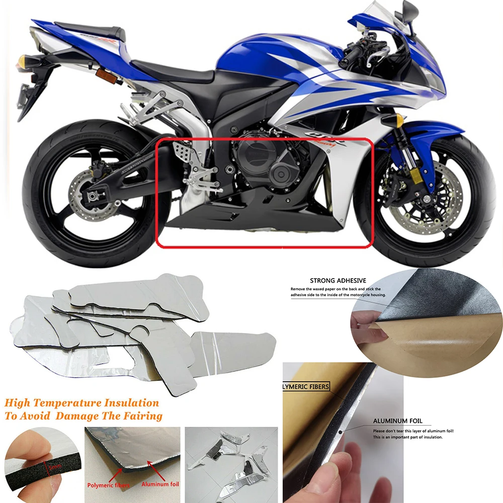 For Honda CBR600RR 2007-2008 CBR600 RR Pre-Cut Heat Shield Fairing ...