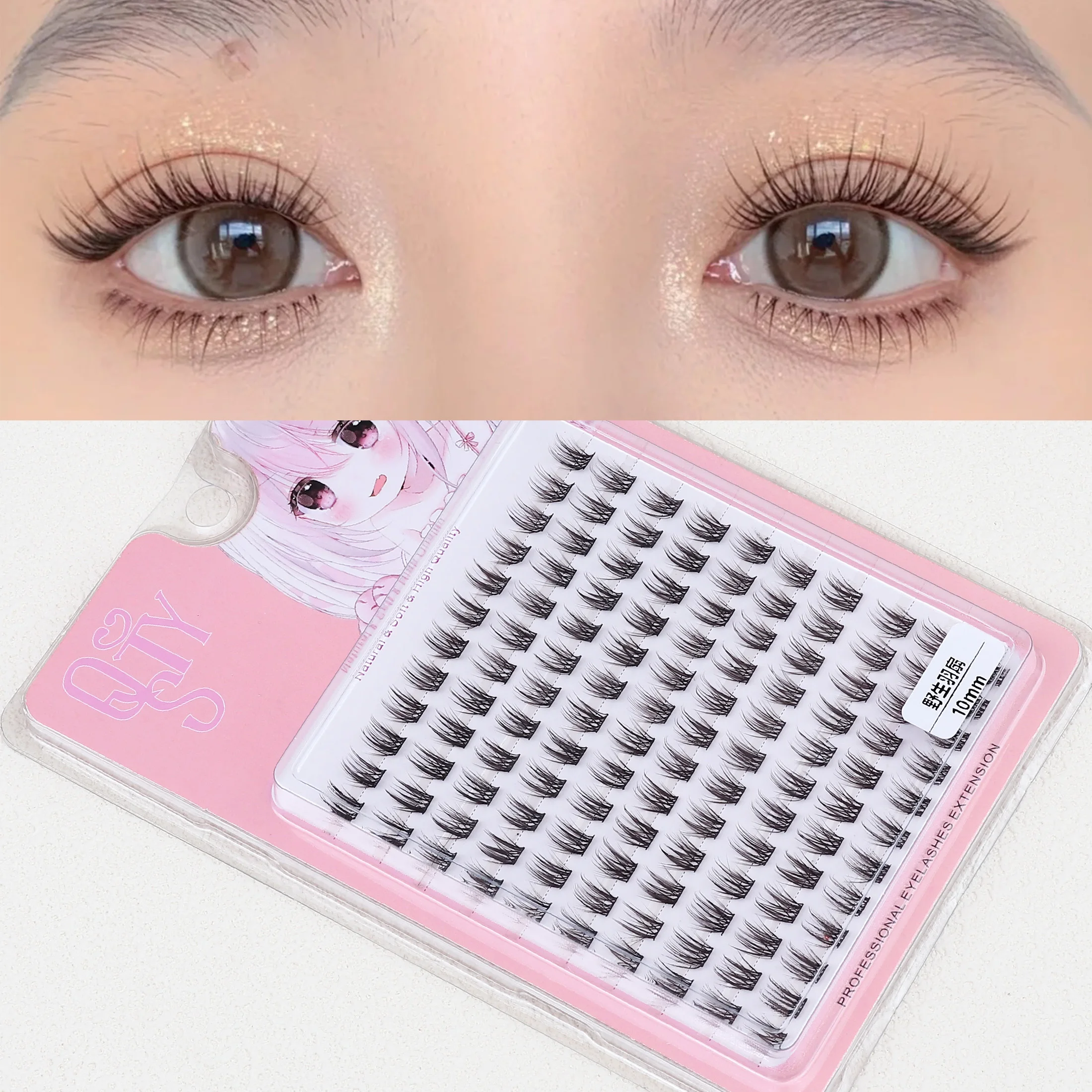 120-PCS-DIY-Cluster-Eyelashes-Extension-Bundles-3D-Natural-Bunch ...
