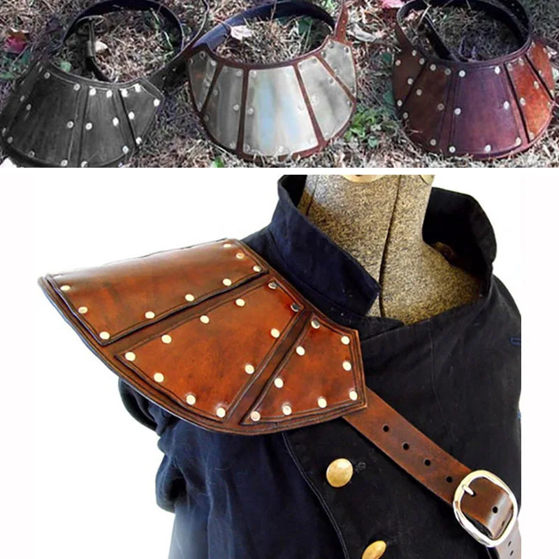 Medieval-Steampunk-Leather-Shoulder-Pad-Armor-Viking-Warrior-Gladiator ...