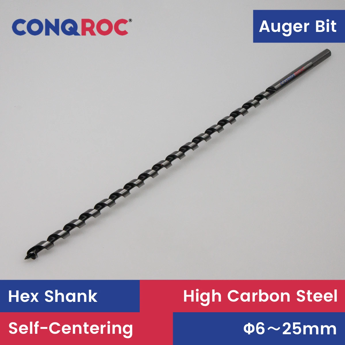 460mm Spiral-Flute Long Auger Drill Bit Self-Centering Pole Bit Hex ...