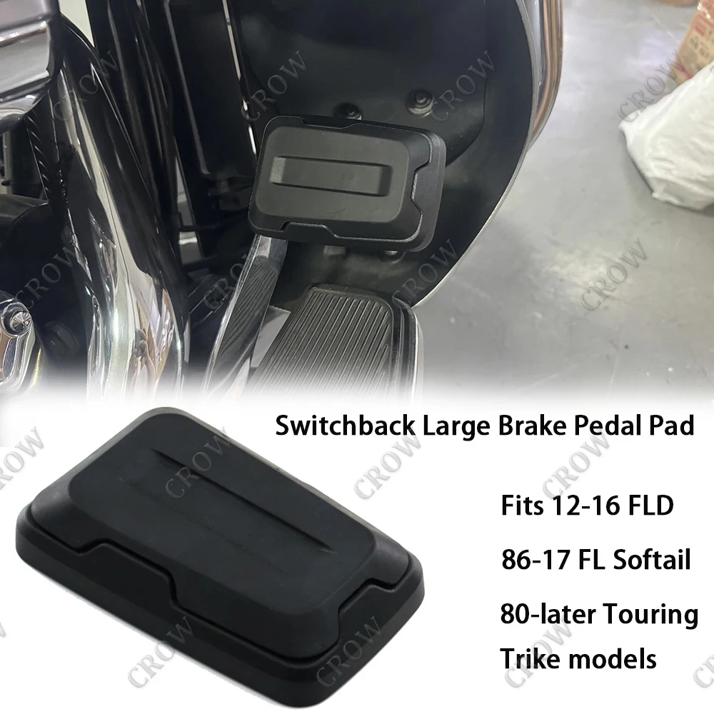 Motorcycle-Brake-Pedal-Pad-Cover-Black-Chrome-For-Harley-Touring ...