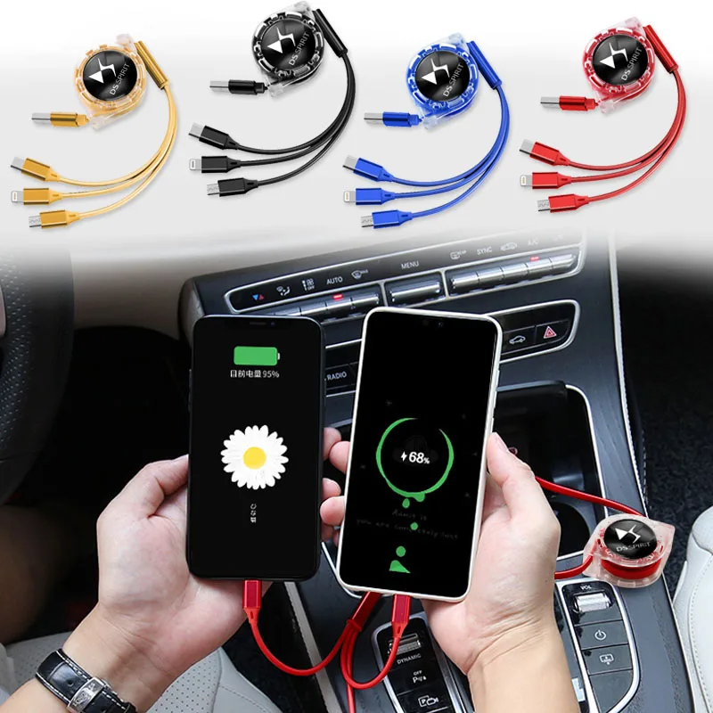 Cable de datos USB retráctil 3 en 1, Cable de carga rápida para DS ...