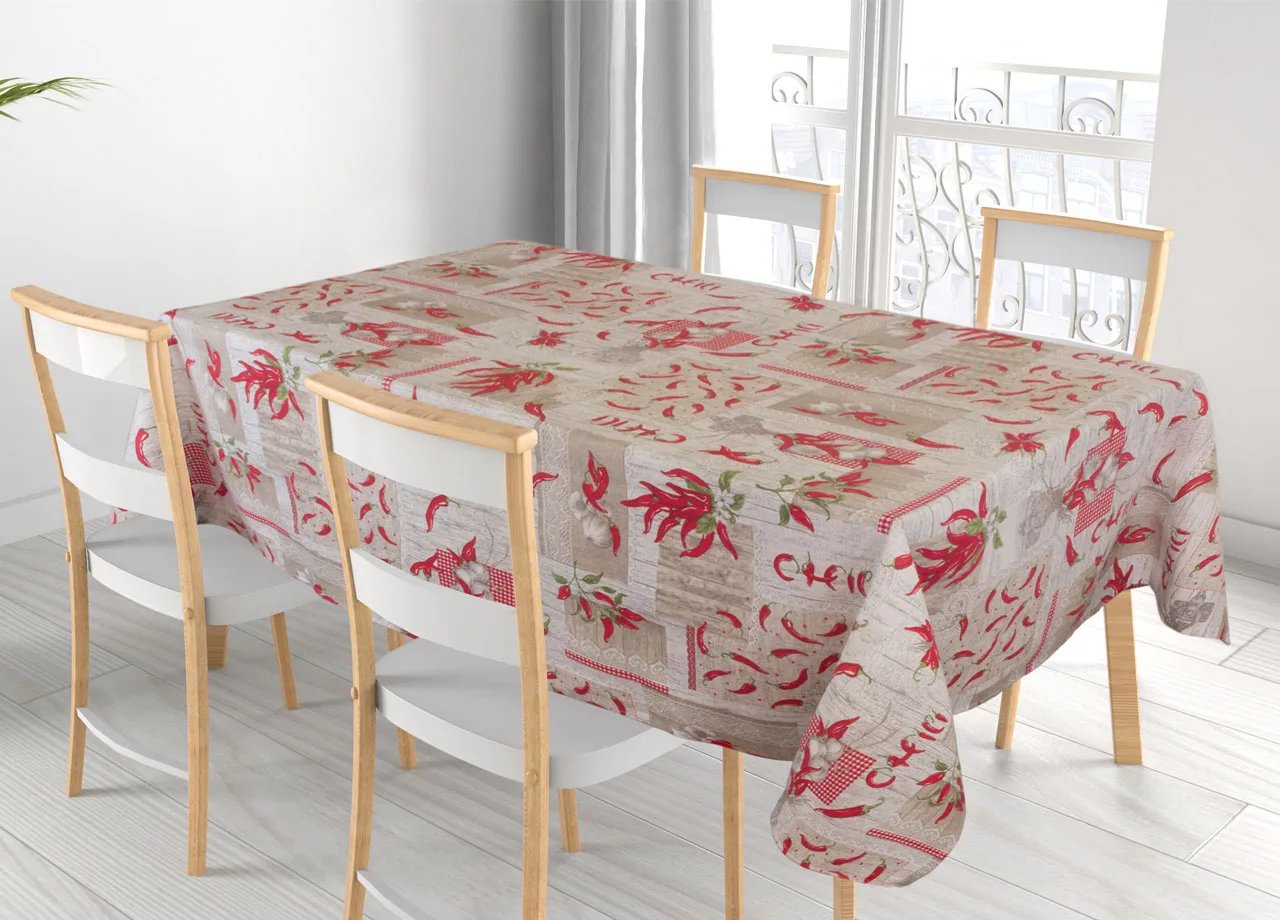 Tablecloth-kitchen-Copritavolo-100-cotton-Made-Italy-design-chili-RP ...