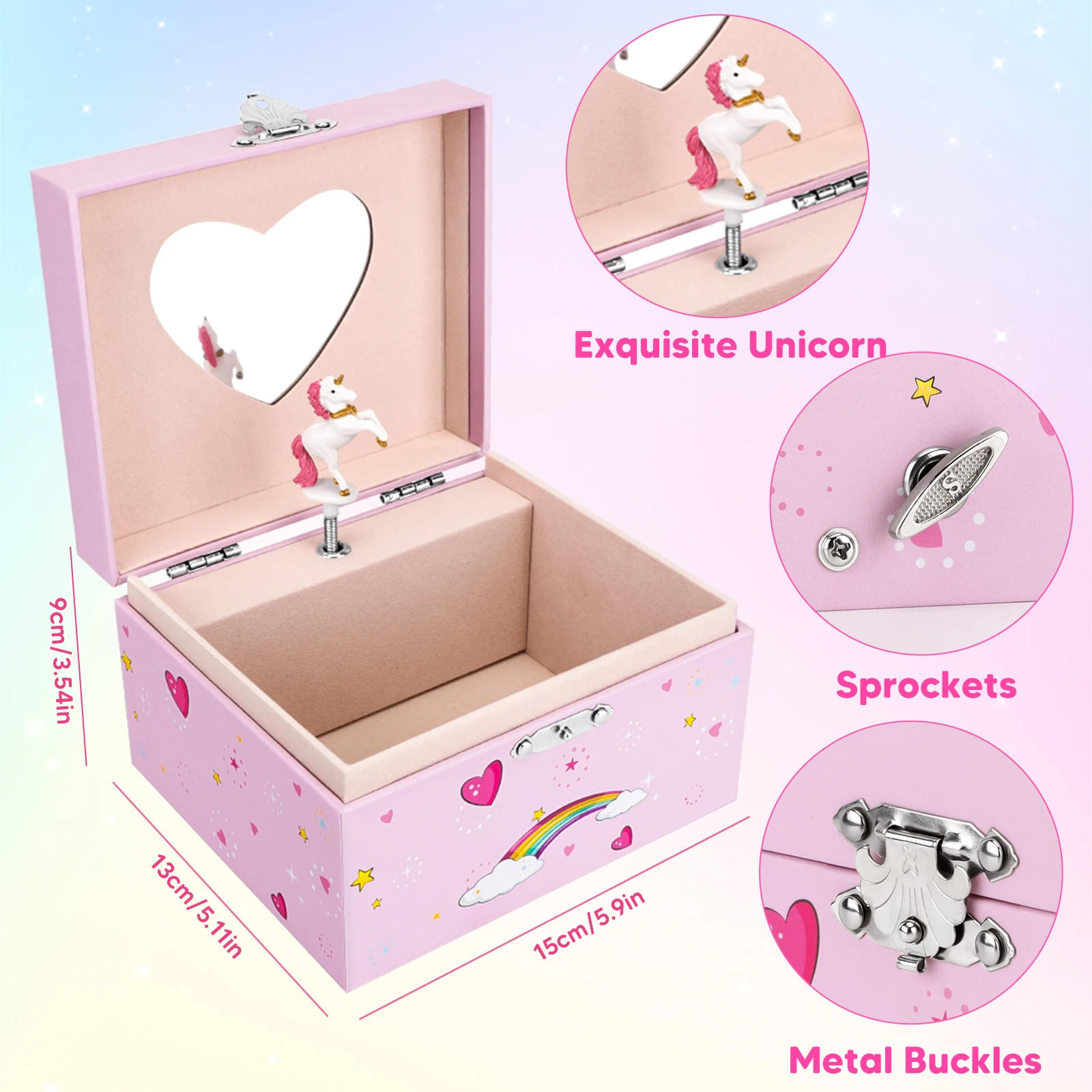 Girl s Unicorn Music Box Cute Pink Jewelry Organizer Box with Spinning Unicorn Bedroom Birthday Christmas Gifts for Kids Toy Box AliExpress