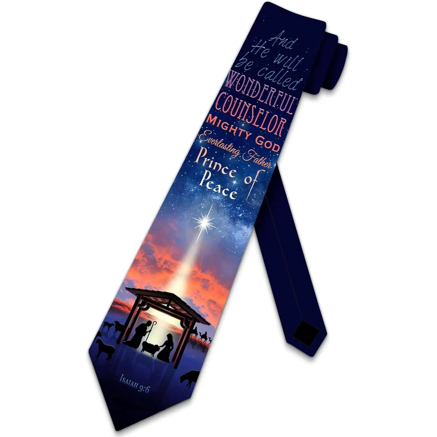 Christmas Ties Mens Nativity Scene Necktie Bible Verse Tie for Men ...